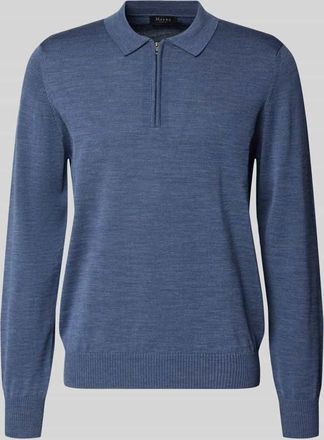 Maerz Strickpullover aus Schurwolle mit Polokragen