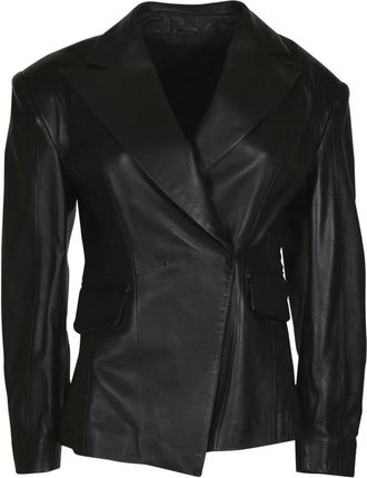 Dondup Femme, Vestes, Noir, Taille: 38 FR Blazer Nappa Crois&eacute; Slim