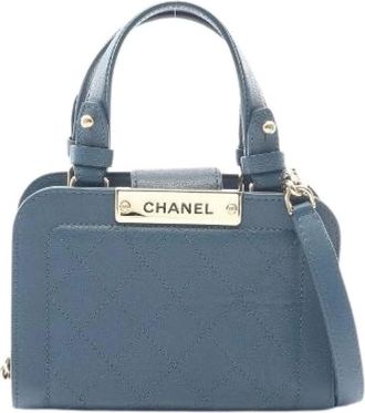 Chanel Pre-owned Matelasse 2way Leather Shoulder Bag - Femme - Pre-owned - Bleu - Taille: ONE Size
