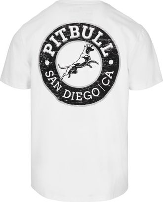 Pitbull Herren T-Shirt SAN Diego CA Baumwolle 170g Kurzarm Streetwear Sportshirt Gym Fitness Logo Aufdruck Rundhals Regular Fit Sommer Freizeit Oberteil