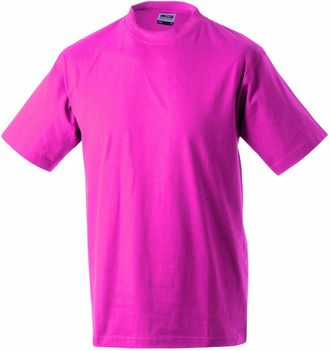 James & Nicholson Herren Kurzarm T-Shirt Round - T - Heavy ÜG, Gr. XXXXX-Large, Rosa