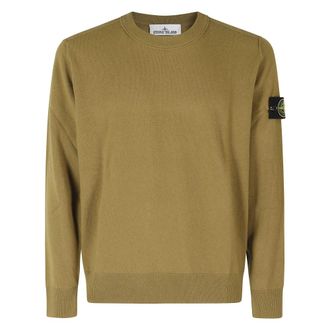Stone Island Pullover mit Rundhalsausschnitt und Rippb&uuml;ndchen - - Knitwear - Herren - Gr&uuml;n - XL