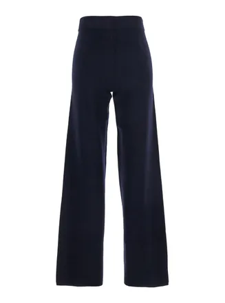 Max Mara Womens Blue Pants With Elastic Waist Viscose Trousers