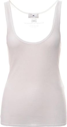 Elisabetta Franchi Femme, Tops, Blanc, Taille: 38 FR Madonna Neck Tank Top