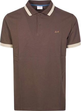 Sun 68 Homme, Tops, Brun, Taille: XL Polo Bordo Contrasto
