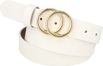 MGM Damen Circles Gürtel, Weiß-Gold, 105