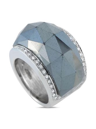 Stephen Webster bague en or blanc 18ct sertie de diamants et dhématite - Argent