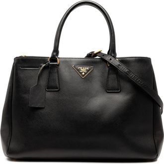 Prada Hobo Bags - Medium Saffiano Lux Galleria Double Zip Satchel - Gr. unisize - in Schwarz - für Damen