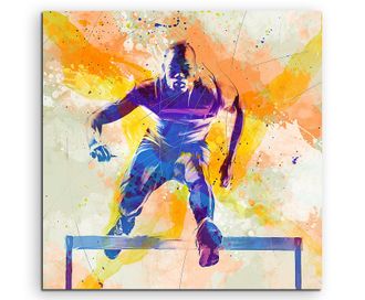 Paul Sinus Art Huerdenlauf II 60x60cm Wandbild SPORTBILD Aquarell Art tolle Farben von Paul Sinus
