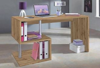 Dmora Schreibtisch Valerio, linearer PC-Schreibtisch, Mehrzweck-Bürotisch, platzsparender Schreibtisch mit Mehreren Positionen, 100% Made in Italy, 140 x 60
