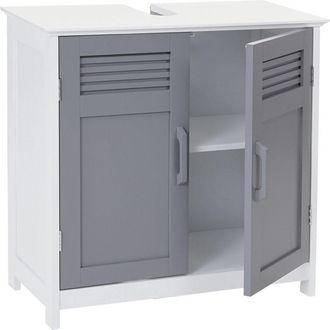 Hhg Meuble sous-vasque 146, 60x60x30cm, gris
