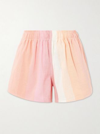 Marrakshi Life Gestreifte Baumwollshorts - Pink
