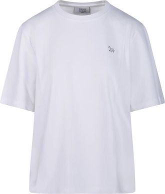Maison Kitsun&eacute; Femme, Tops, Blanc, Taille: 38 FR Tee-Shirt Confort B&eacute;b&eacute; Renard