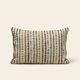 Madura Housse De Coussin Yarol Naturel et vert bleut&eacute; - VERT