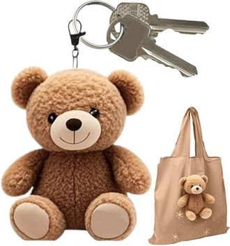 Generic Sacs &agrave; provisions r&eacute;utilisables - Sacs &agrave; provisions pliables en peluche - Avec porte-cl&eacute;s pour filles femmes travail voyage pique-nique vacances, peti