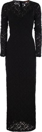 Max Mara Femme, Robes, Noir, Taille: 42 FR Long Sleeve Lace Evening Dress