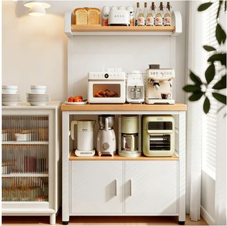 Generic K&uuml;chen-Aufbewahrungsschr&auml;nke, B&auml;ckerregal mit Aufbewahrungsschrank, industrieller Mikrowellenherd-St&auml;nder mit Regalen, for K&uuml;che, Esszimmer, Wohnzimme