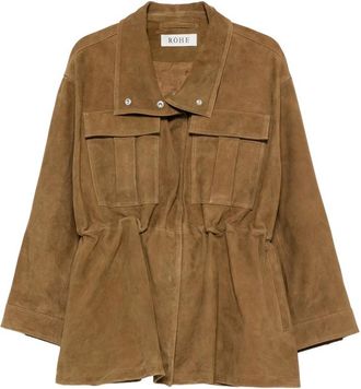 R&oacute;he Drawstring-waist Suede Jacket