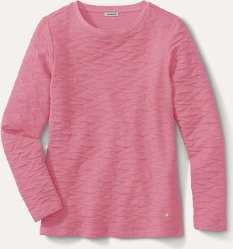 Walbusch Langarmshirt Damen Jacquard-Sweaty 3D Langarmshirt Rundhals pflegeleicht Baumwollmischung (Jersey) f&uuml;r Komfort, atmungsaktiv