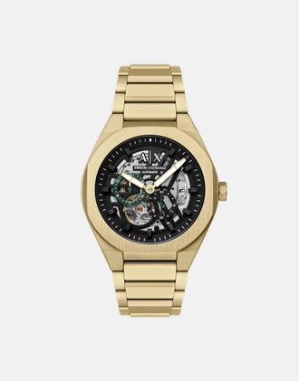 A|X Armani Exchange Montre automatique pour homme en acier inoxydable - Dor&eacute;