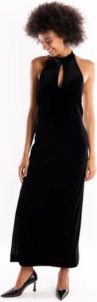 Marella Femme, Robes, Noir, Taille: 38 FR Robe longue en velours noir avec dos ouvert