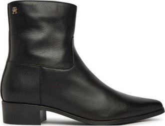 Tommy Hilfiger Stiefeletten Leather Ankle Boot W Zip FW0FW09921 Schwarz