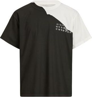 Maison Margiela T-shirt col rond bicolore