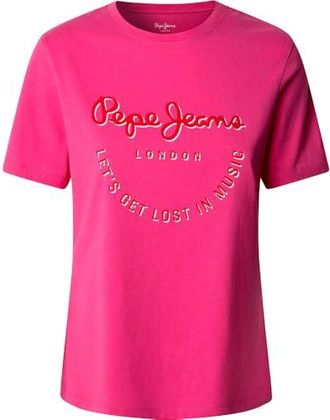 Pepe Jeans London Rumer T-Shirt, Fuchsia, XS Femme