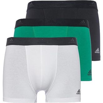 adidas Hommes Multipack Trunk (3pk) Coton Variante 3 Sous-vêtements, blanc/vert/noir, S
