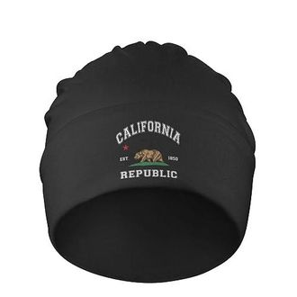 Generic Homme Femme Bonnet &Agrave; Revers Drapeau De L&Eacute;tat De La R&eacute;publique De Californie Bonnets Tricot&eacute; Chaud Bonnets De Ski Doux Bonnet dhiver pour Patinage Cycl