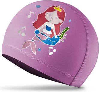 Sol Republic 1 x Badekappe f&uuml;r M&auml;dchen, rosa Junior-Badekappen, Kinder im Alter von 6-14 Jahren, 9-10 Jahre, dehnbarer, atmungsaktiver Stoff, bequeme Passform f&uuml;r 