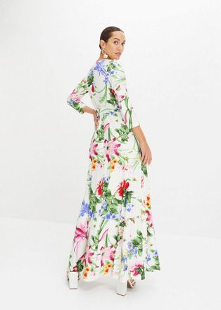 Bonprix Maxikleid mit 3/4-&Auml;rmeln, taillierte Passform, aus Polyester und Elasthan