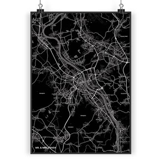 Mr. & Mrs. Panda Bild Bonn DIN A4 - Geschenk, Wandbild, Poster, Stadt, Wanddekoration, wanddeko, Dorf Karte Landkarte Map Stadtplan, Wandposter