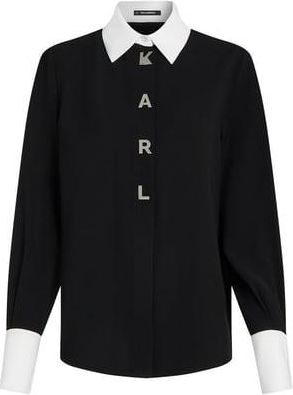 Karl Lagerfeld Chemise droite col classique boutons lettres