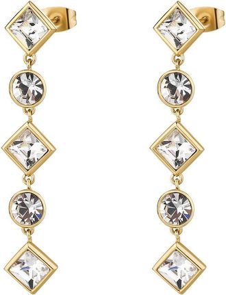 Brosway Emphasis Ohrstecker f&uuml;r Damen aus 316L-Edelstahl mit 14-Karat-Gold-Beschichtung und Kristallen, Gr&ouml;&szlig;e: 5,5 cm, BEH27