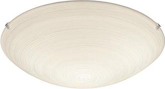 Eglo Deckenlampe Malva, 1 flammige Deckenleuchte klassisch, Wohnzimmerlampe aus Metall, handgemachtem Wischglas, Schlafzimmerlampe in Weiß, Beige, Küchenla