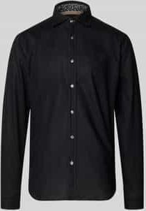 Fil Noir Regular Fit Business-Hemd aus Leinen-Baumwoll-Mix Modell ROMA