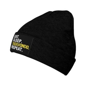 Generic Manger, Dormir, Taekwondo, R&eacute;p&eacute;ter Femme Homme Bonnet De Trawler Confortable Bonnets Tricot&eacute; Chaud Bonnet De P&ecirc;cheur pour Jogging Casque Moto Cyclisme