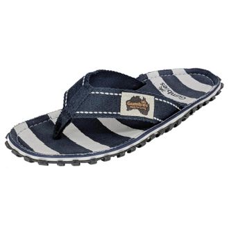 Gumbies Originals Blau - Flip Flops aus recycelten Materialien - robuste Sohle aus wiederverwerteten Autoreifen, weiches Fu&szlig;bett aus Canvas-Baumwolle, bequeme