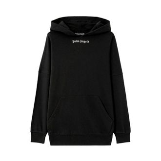 Palm Angels Homme, Sweatshirts et sweats &agrave; capuche, Noir, Taille: M Logo Cotton Sweat &agrave; capuche