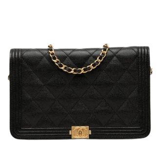 Chanel Pre-owned The Boy Wallet on Chain - - Pre-owned - Damen - Schwarzk - ONE SIZE