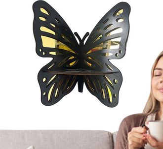 Generic Schwimmendes Eckregal - Vintage-Stil, platzsparend | K&uuml;nstlerisches Lagerregal, geometrische Lagerebene, Boho-Raumeinheit f&uuml;r Eingang, Kleiderschrank,