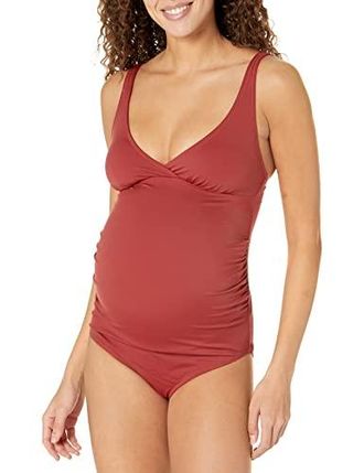 Amazon Essentials Maillot de Bain de Grossesse à Col en V Femme, Rouge Brique, 38