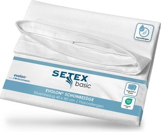 Setex Antiallergen Kissen-Schonbezug, 40 x 80 cm, Evolon-Vlies, Kissenbezug für Kopfkissen, Protect & Care Bettwäsche, Weiß