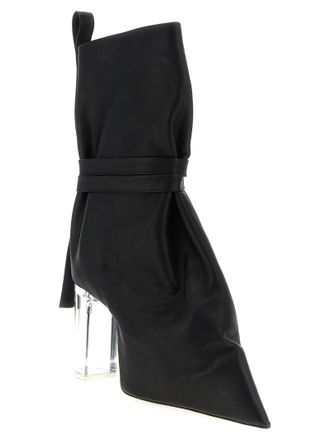 Rick Owens Womens Black Cowhide Ankle Boots