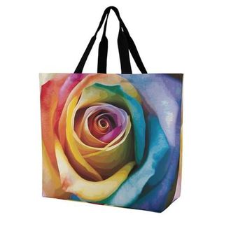 Generic Roses Rainbow Sac Fourre-Tout Pliable Sacs De Courses Imperm&eacute;able Sac Fourre Tout Pour Quotidienne Voyage Universit&eacute;