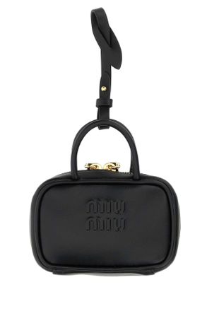 Miu Miu Leather Top Handle Wallet - Black