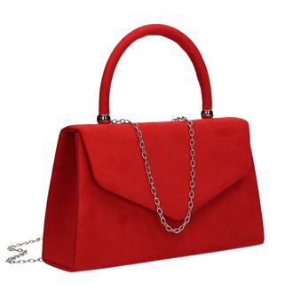 Swankyswans Kendall Clutch f&uuml;r Damen, Veloursleder, f&uuml;r Party, Abschlussball, Clutch, rot, One Size