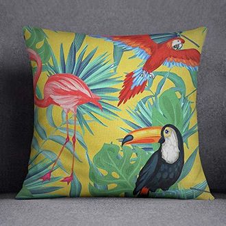 Bonamaison Le Jardin du Lin Kissenhüllen, Cotton, Mehrfarbig, 45x45