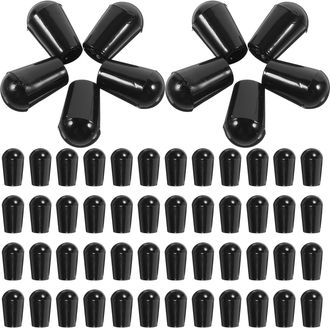 NUOBESTY 100 St&uuml;ck Drahtendschutz Endkappen aus Schwarzem Gummi 4mm Rundhaken Schutzkappen f&uuml;r Ornamenthaken Vielseitige Drahtspitzen Abdeckungen f&uuml;r Haushalt 